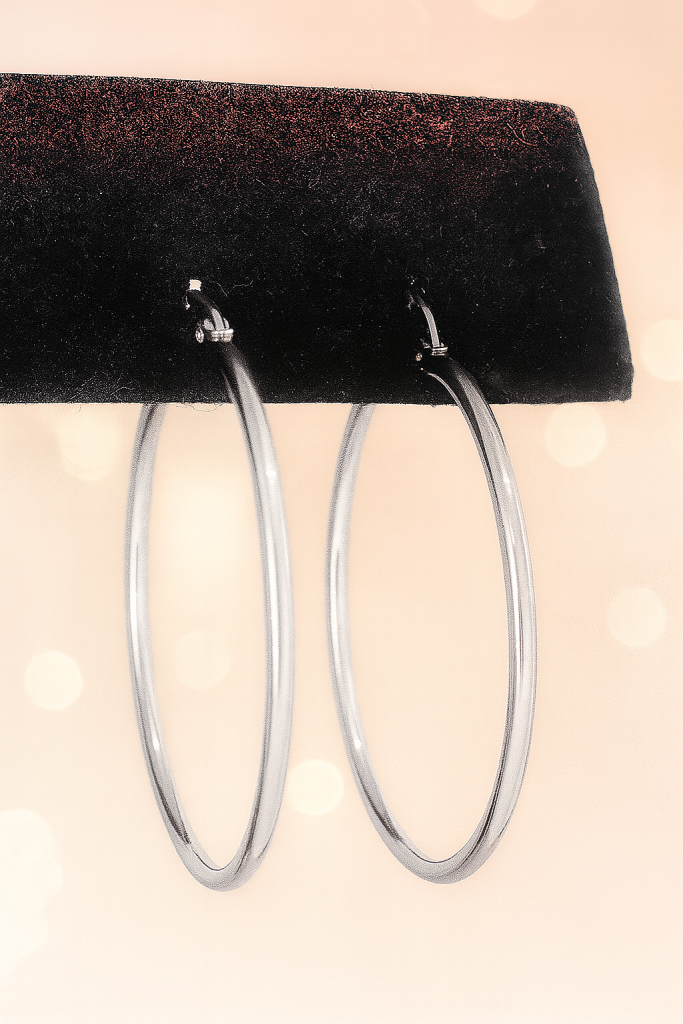 Arracadas Coquete Plateadas 4 cm - Corazón de Perla